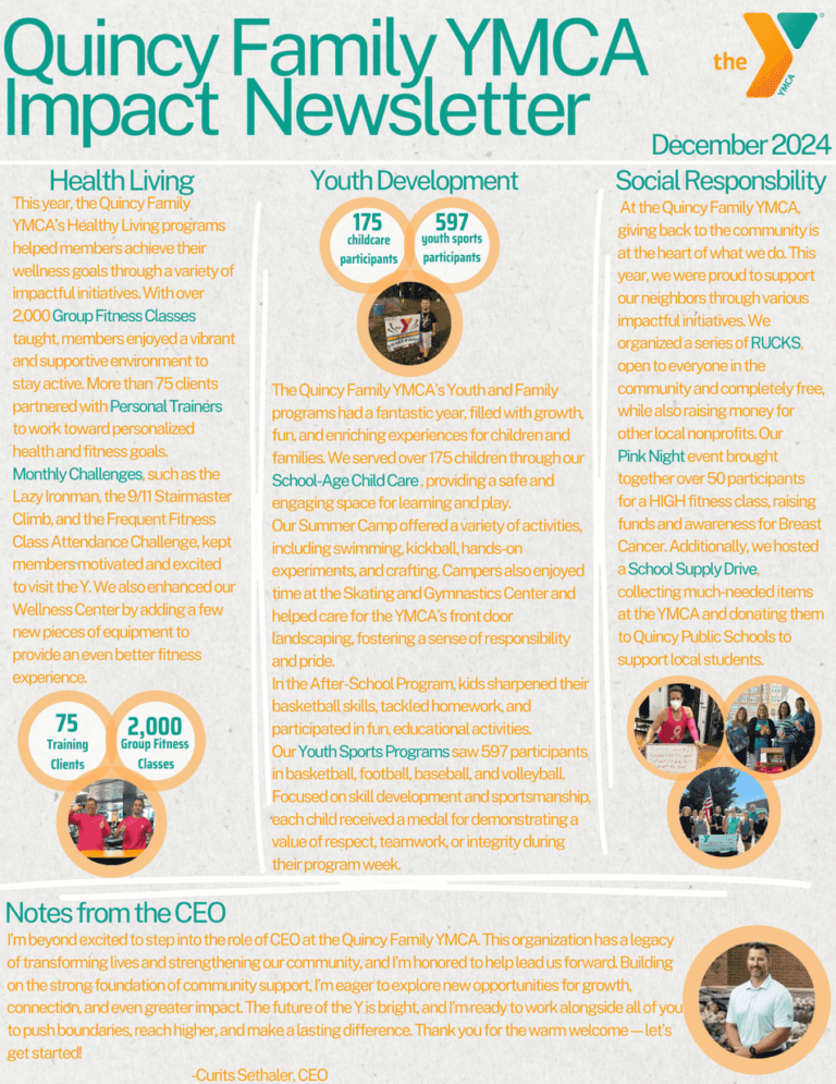 Quincy YMCA Releases Quarterly Newsletter - YMCA of West Central Illinois